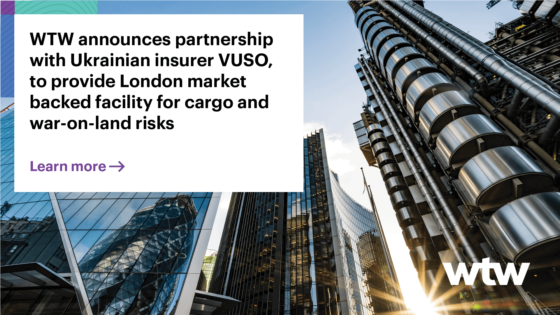 WTW announces facility for cargo and war-on-land risks in Ukraine - WTW