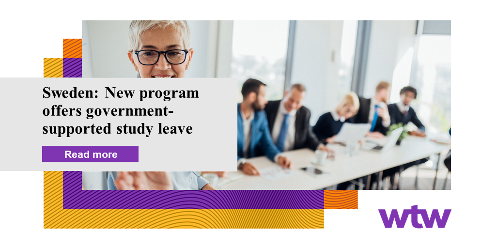 Sweden: New program offers government-supported study leave - WTW